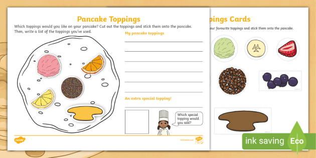 Pancake Day Cut and Stick Writing Activity