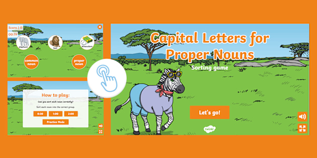 KS1 English Capital Letters for Proper Nouns Sorting Game