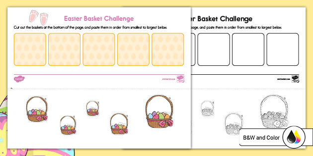 Easter Basket Size Ordering Activity (creat de profesori)
