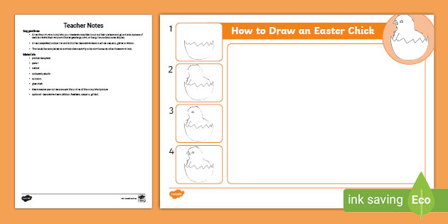 How to Draw an Easter Chick (teacher made)