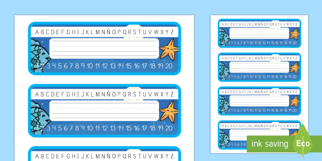 FREE! - Etiquetas de mesa: El pez Arcoiris (teacher made)