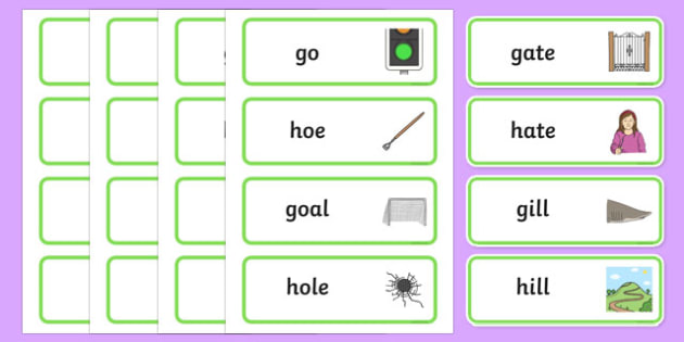 ‘g’ and ‘h’ Minimal Pair Word Cards