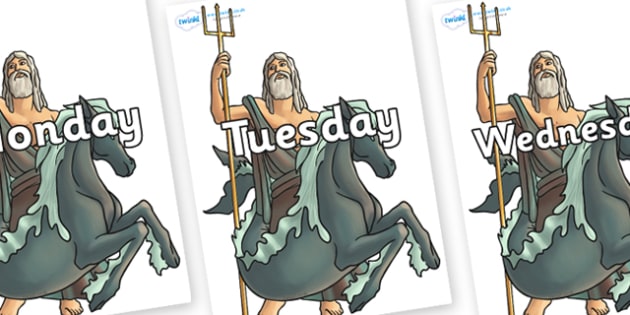 FREE! - Days of the Week on Poseidon (teacher made)