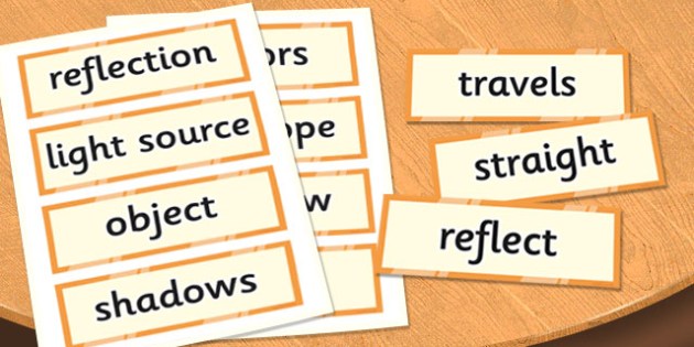 Year 6 Light Scientific Vocabulary Cards (teacher made)