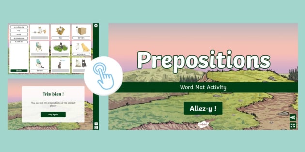 👉 French: Prepositions Interactive Word Mat Activity