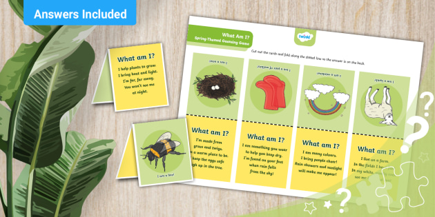 What Am I? Spring Guessing Game Cards - Twinkl - Kids Puzzle