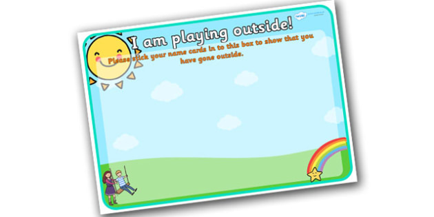 👉 I Am Playing Outside Monitoring Chart (teacher made)