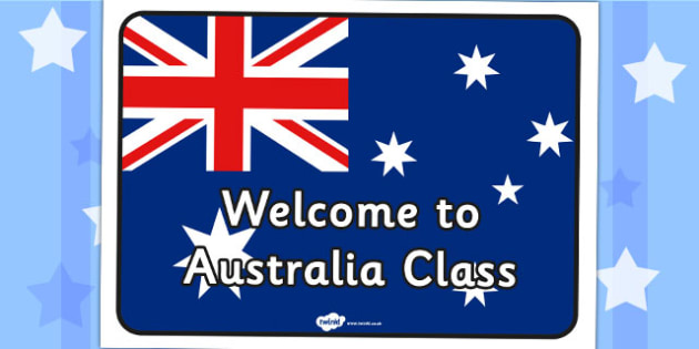 FREE! - Welcome to Australia Class Sign (teacher made)