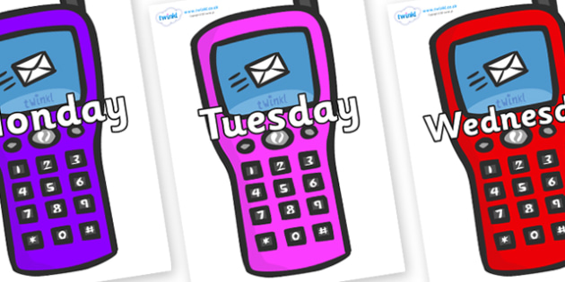 Days of the Week on Mobile Phone