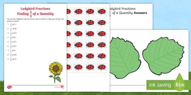 Ladybird Fractions Finding a Third of a Quantity Activity