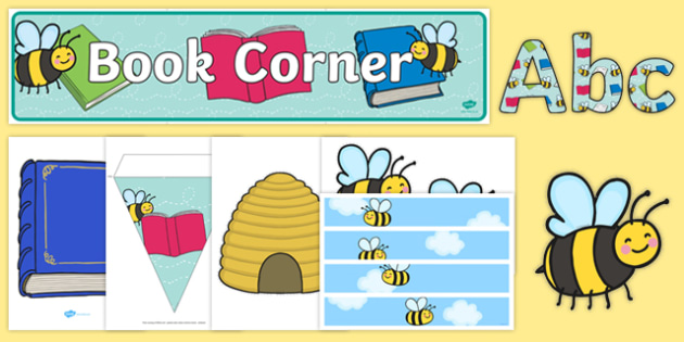 👉 Bumblebee Book Corner Display Pack (teacher made)