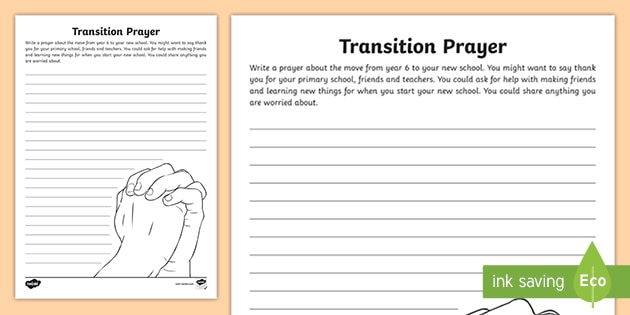 KS2 Transition Prayer Activity