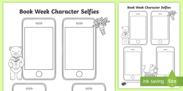 Book Week Character Selfies Worksheet (teacher made)