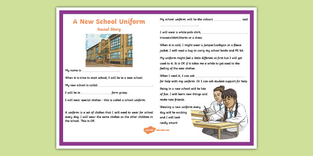 My New School Uniform KS3 Social Situation (teacher made)