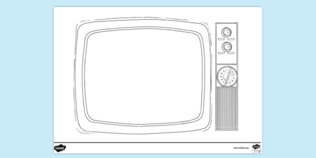Old Television Set Colouring Sheet (teacher made)