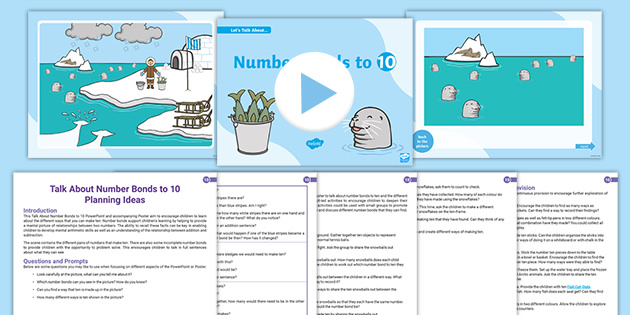 Talk About Number Bonds to 10 Maths PowerPoint and Planning Ideas