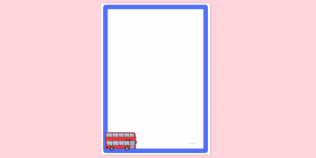 * NEW * Simple Double Decker Bus Page Border | Page Borders | Twinkl