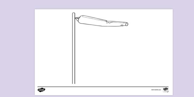 FREE! - Orange Windsock Colouring | Colouring Sheets