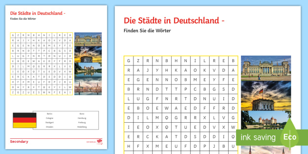 German Cities and Towns Worksheet / Worksheet