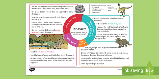 Dinosaurs P1 Mini Home Learning Topic (teacher made)