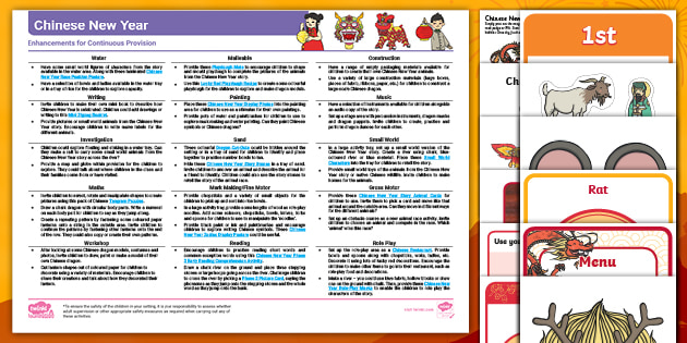 EYFS Chinese New Year Continuous Provision Planning Ideas and Resource Pack