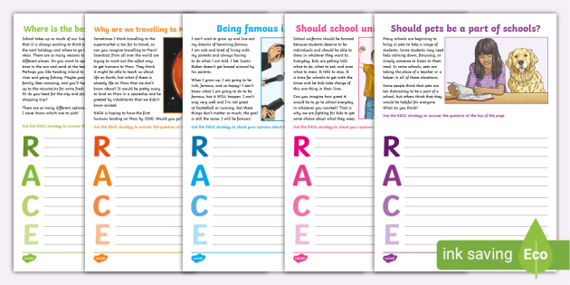 RACE Writing Prompts teacher Made 