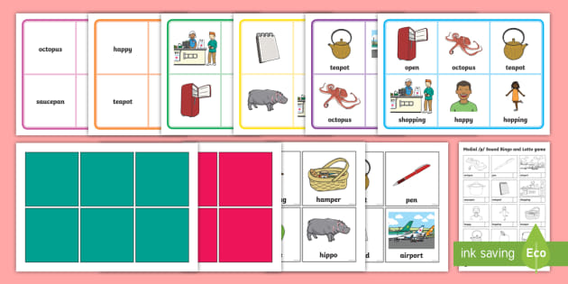 Medial /p/ Sound Bingo and Lotto Board Game