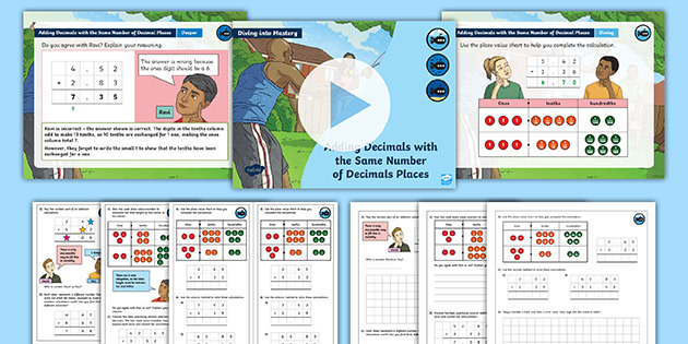 👉 White Rose Compatible Y5 Adding Decimals Same Number of d.p.