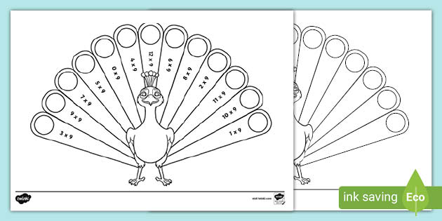 👉 Peacock Maths Template (teacher made)