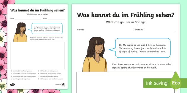 Spring Read and Draw Worksheet / Worksheet (teacher made)