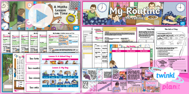 👉 PlanIt Year 4 Spanish Lesson Plans Pack: My Routine and Time