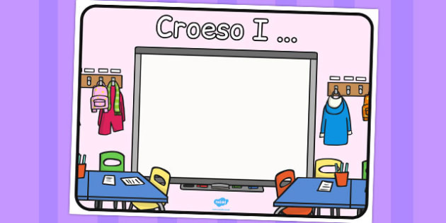 Arwydd 'Croeso i....' (golygadwy)