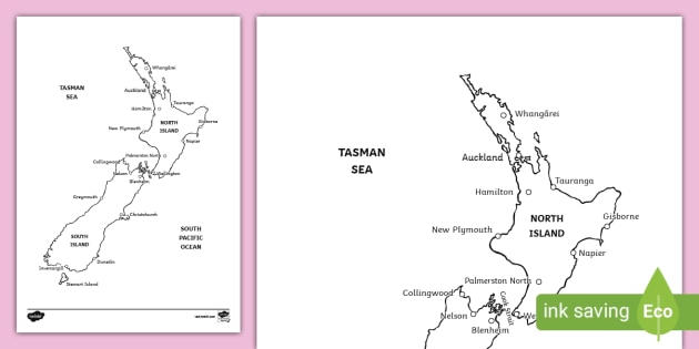 Nz City Colouring Maps The Map Kiwi