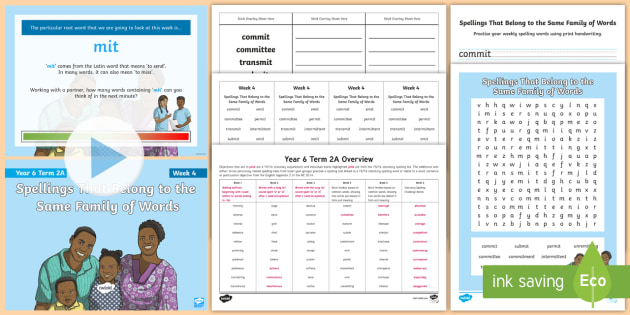 Year 6 Term 2A Week 4 Spelling Pack (teacher made)