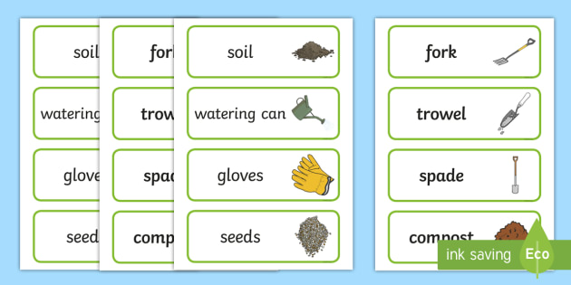Gardening Word Cards