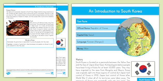 Fod Facts About South Korea