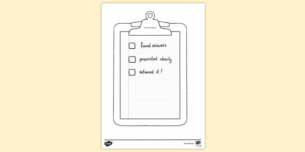 FREE! - Clipboard Checklist Colouring Sheet (teacher made)