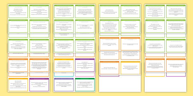 Guided Reading Questions by National Curriculum Aim and Phase Flashcards