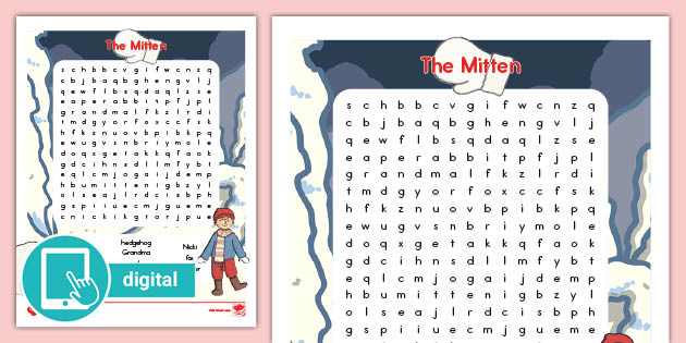 The Mitten Story Word Search (Teacher-Made)
