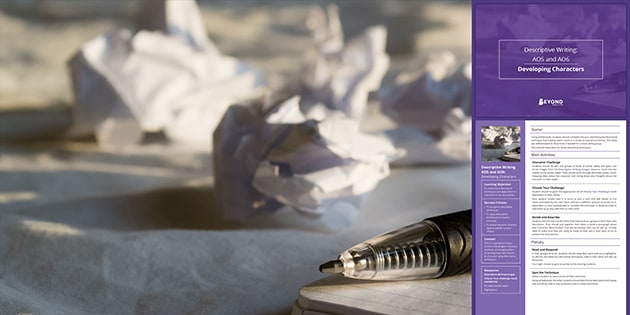 Creative Writing: Developing Characters Lesson Pack