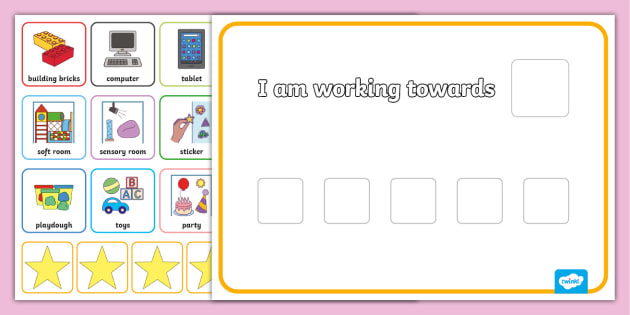 Twinkl Symbols: 'Working Towards' Reward Chart