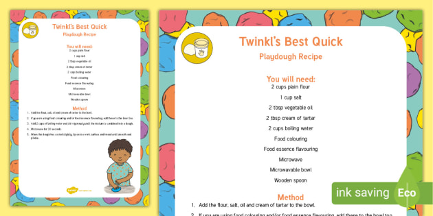 Twinkl's Best Quick Playdough Recipe (creat de profesori)