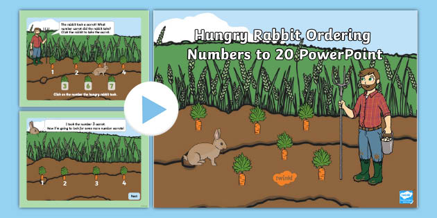 👉 Hungry Rabbits Ordering Numbers to 20 PowerPoint