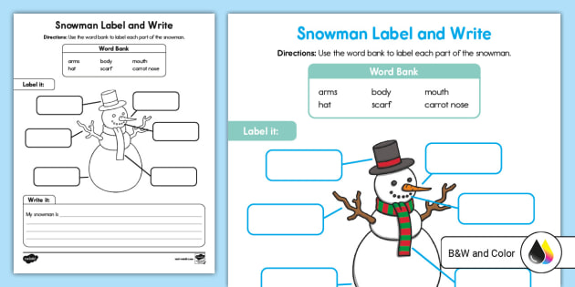 Snowman Labels For Microsoft Word