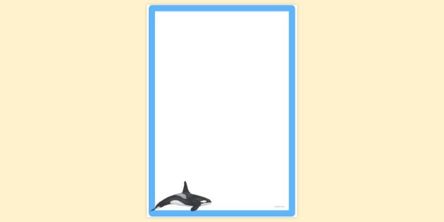 FREE! - Orca Killer Whale Page Border | Page Borders | Twinkl
