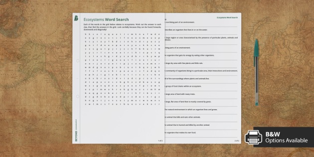 Ecosystems Word Search | Geography | Beyond (teacher made)