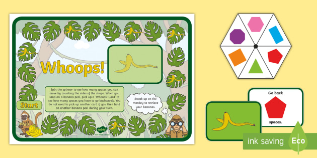Whoops! 2D Shapes Board Game (teacher made)