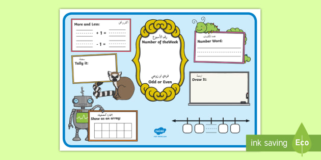 Number of the Week Display Poster Arabic/English