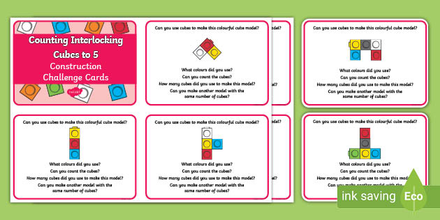 👉 Counting Interlocking Cubes to 5 Construction Challenge Cards