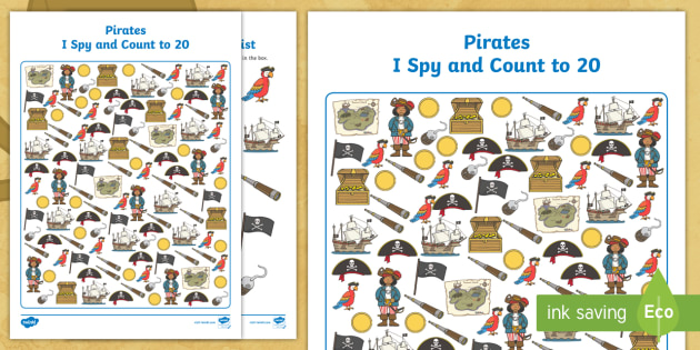 Pirates I Spy and Count Activity to 20